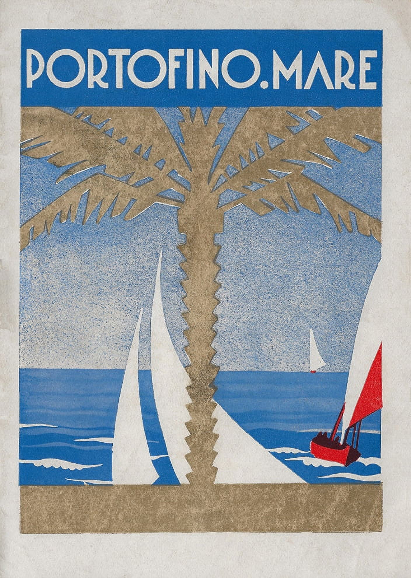 Portofino Mare, Italy Poster, circa 1933. Framed Vintage Travel Poster ...