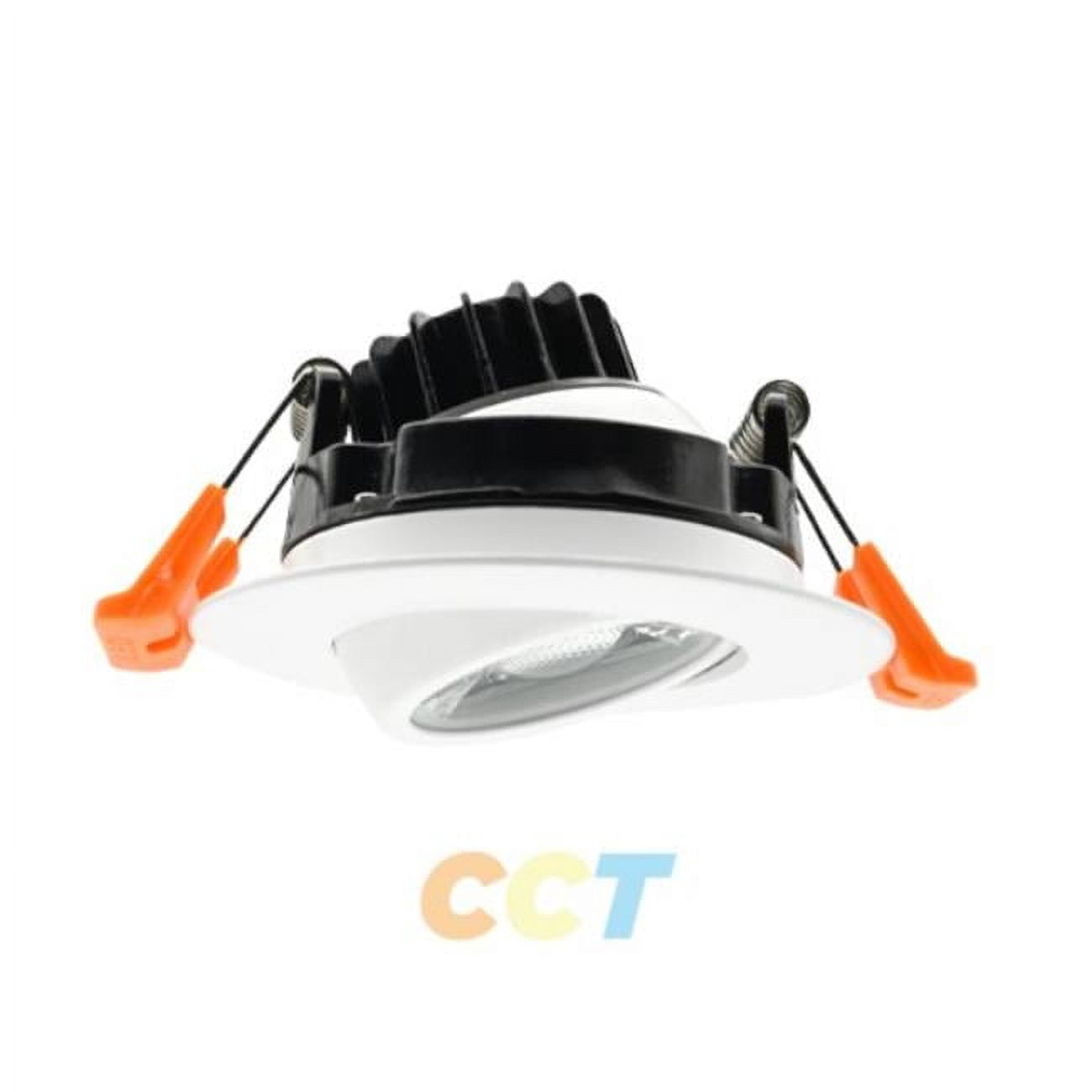 Portor PT-DLG2-R-3I-8W-5CCT 3 in. LED Round Can-Less Gimbal Downlight ...