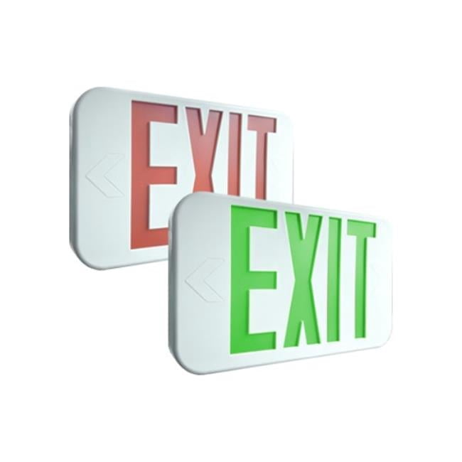 Portor PT-EXL-2 Bi-Color LED Exit Sign & Emergency Light Combo ...