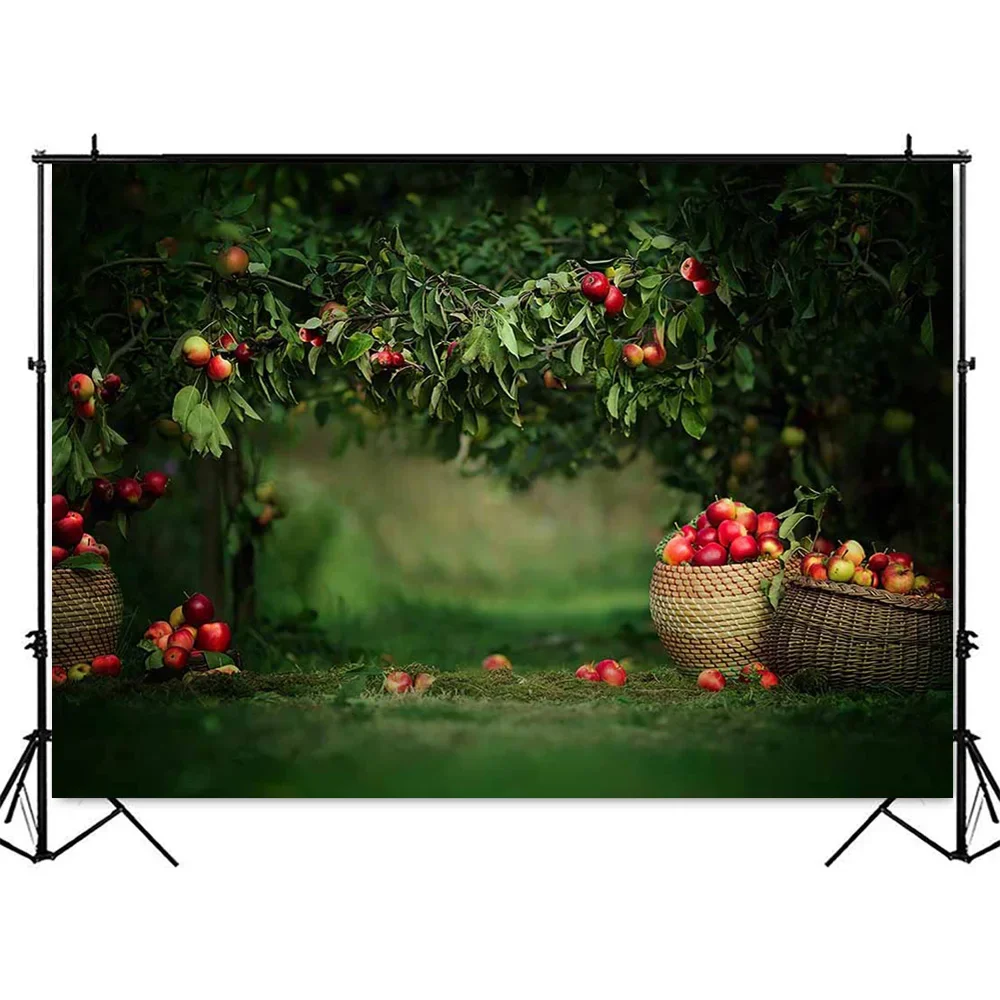 Portrait Backdrop for Photo Studio Orchard Landscape Green Trees Fruit ...