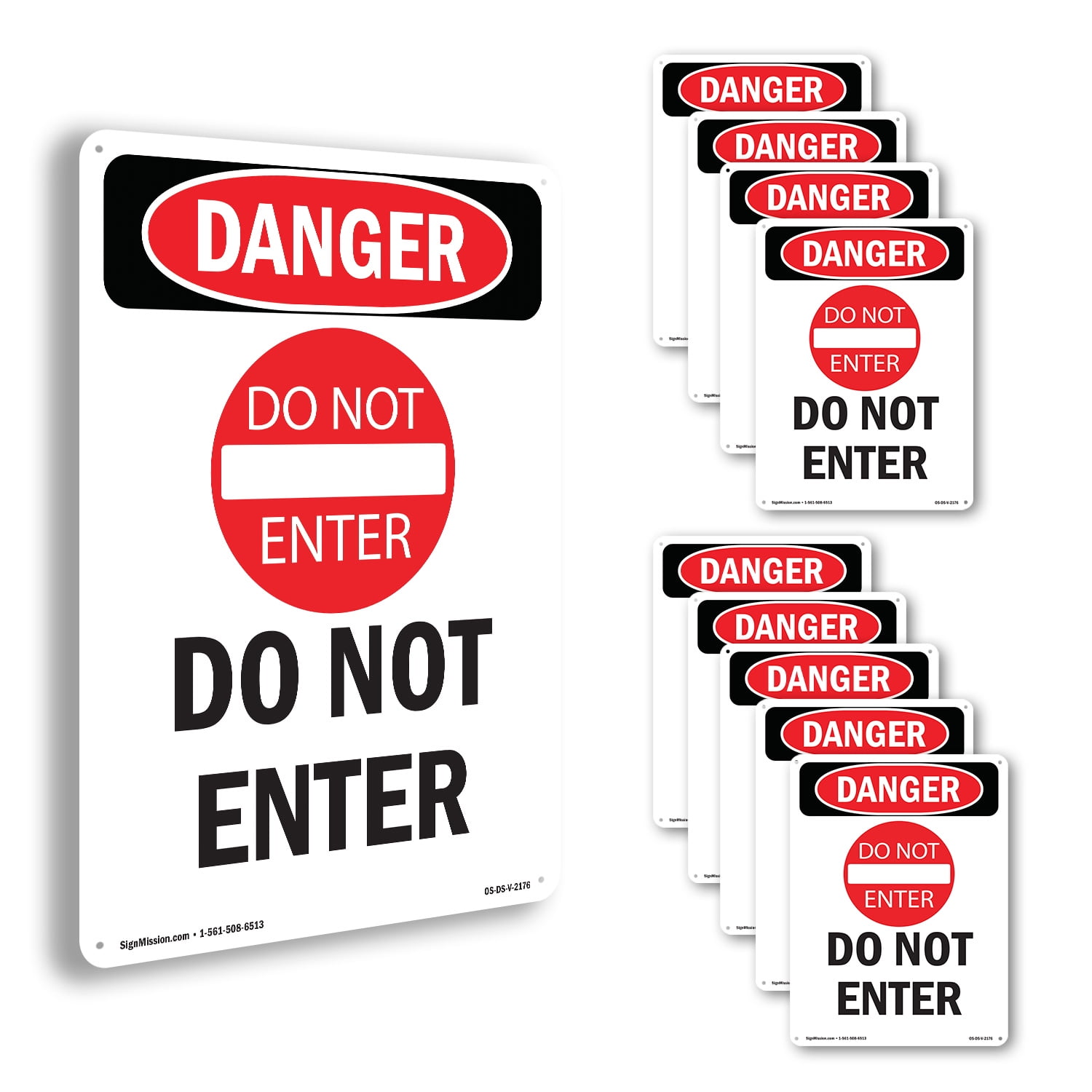 Portrait Do Not Enter OSHA Danger Rigid Plastic Sign 10 Inch x 7 Inch ...