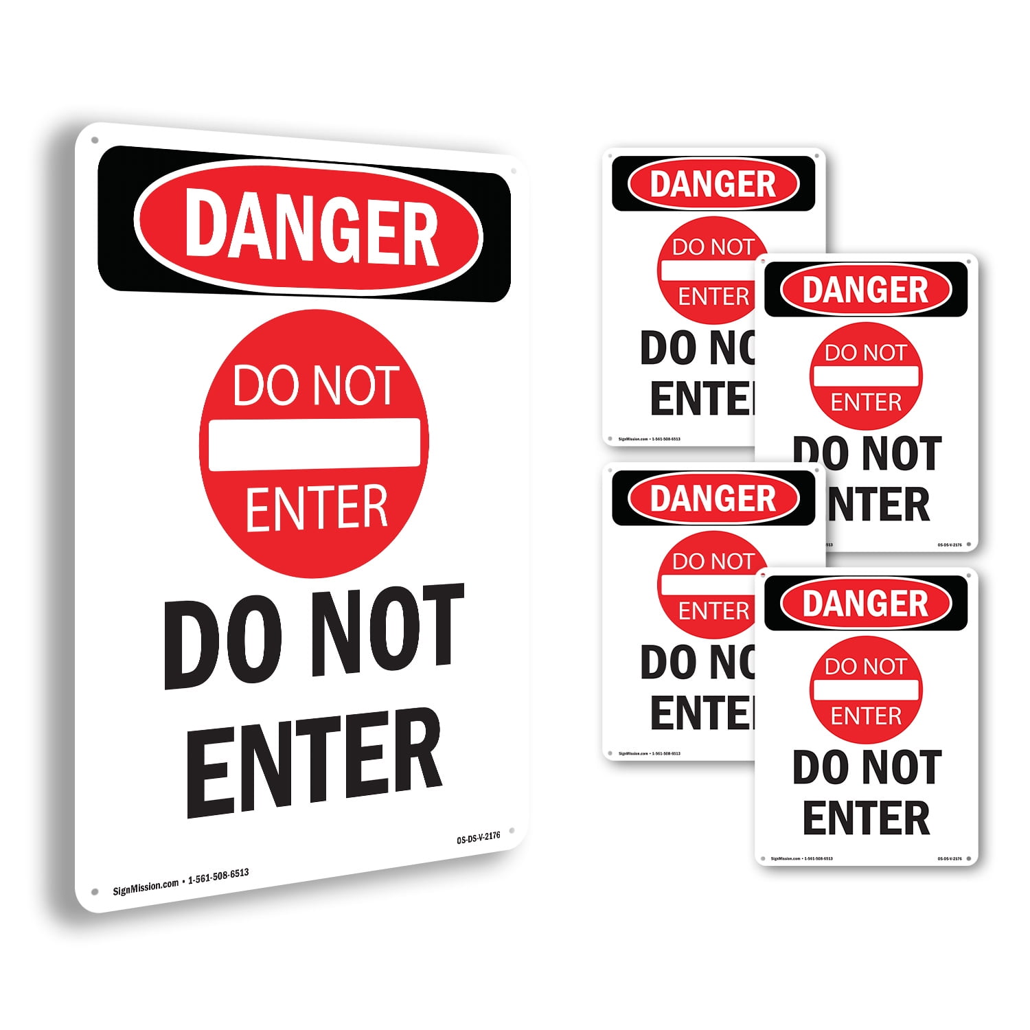 Portrait Do Not Enter OSHA Danger Rigid Plastic Sign 24 Inch x 18 Inch ...