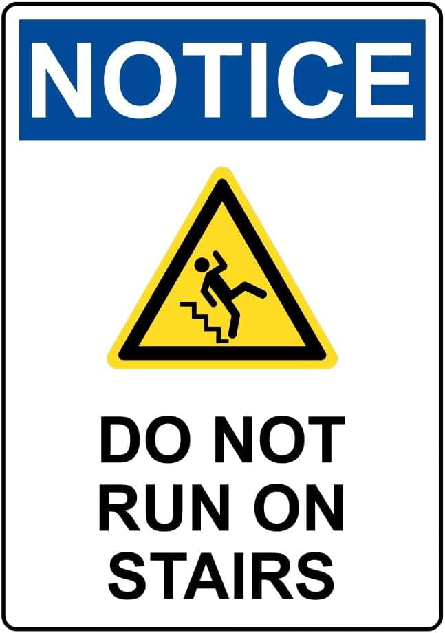 Portrait Do Not Run On Stairs Sign With Symbol Safety Signs Style ...