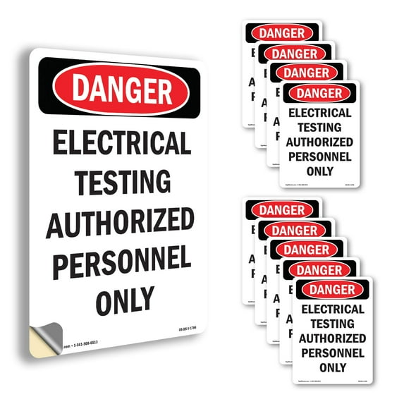 Portrait Electrical Testing Authorized Only OSHA Danger Vinyl Decal ...