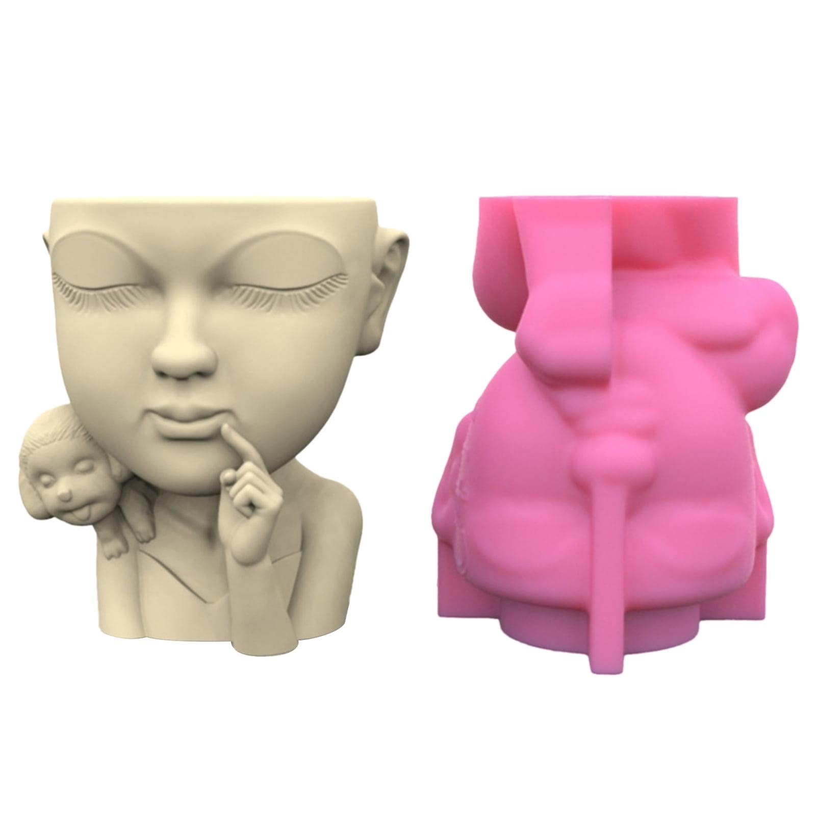 Geometric Cute Portrait Gypsum Silicone Molds Storage Box Mold for ...