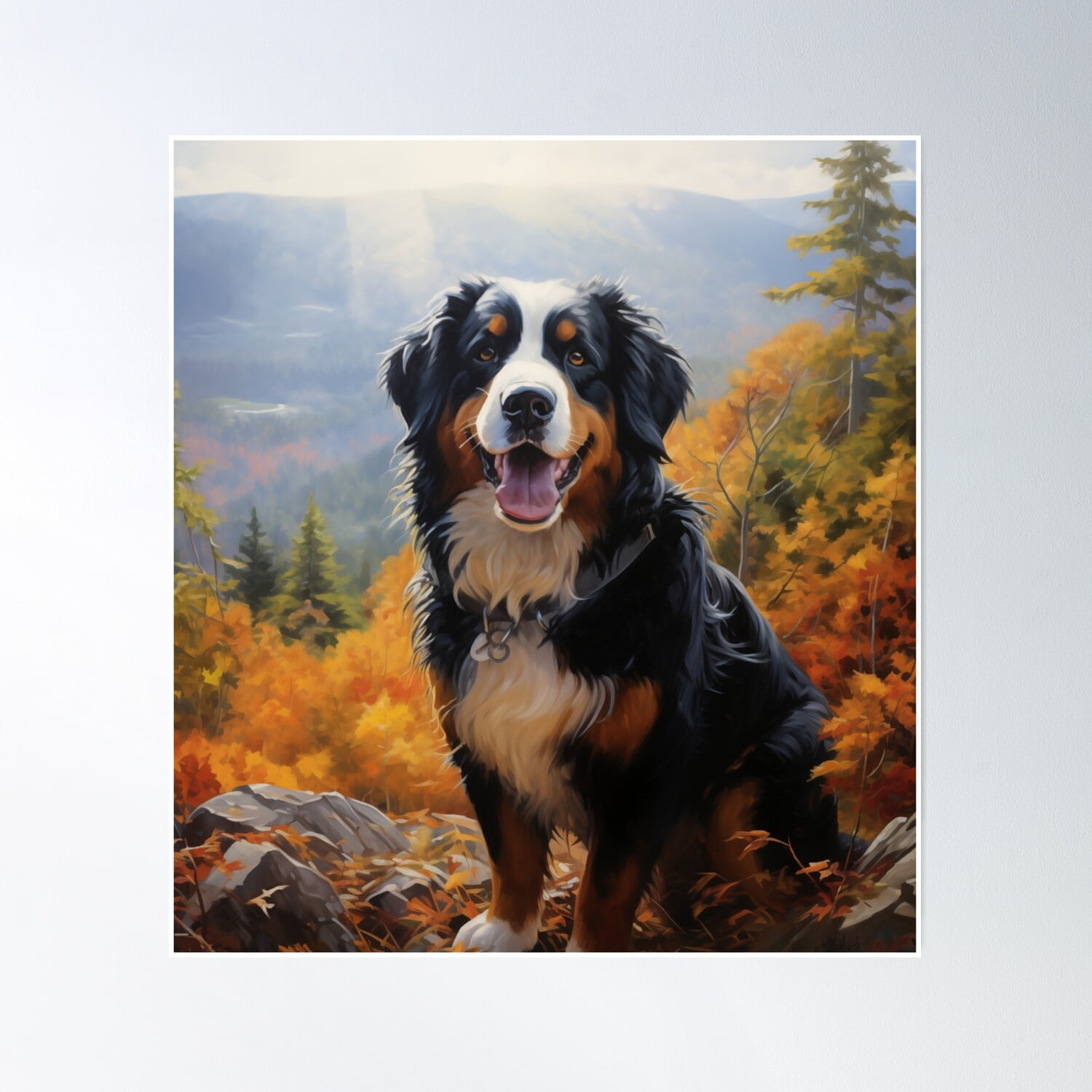 Portrait Of A Bernese Mountain Dog Poster Wall Art, Modern Wall Decor, 24x24 UNFRAMED - Walmart.com