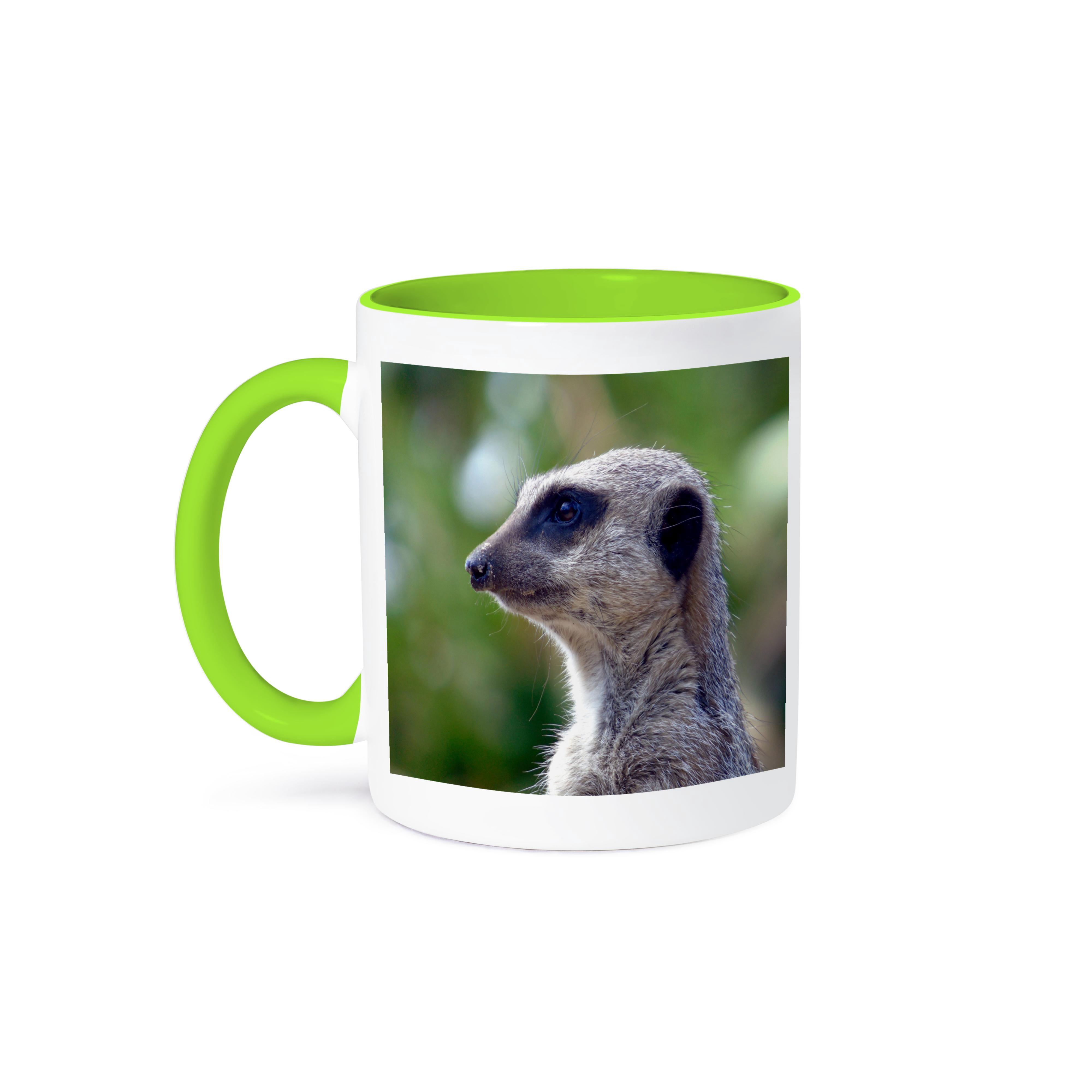 3drose, Portrait of a Cute Meerkat Wildlife Photography, 11oz Two-tone ...
