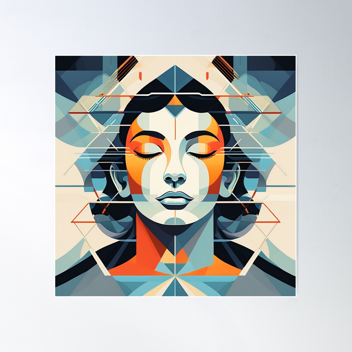 Portrait Of A Glamorous Woman, Artistic Bauhaus Style Poster Wall Art ...