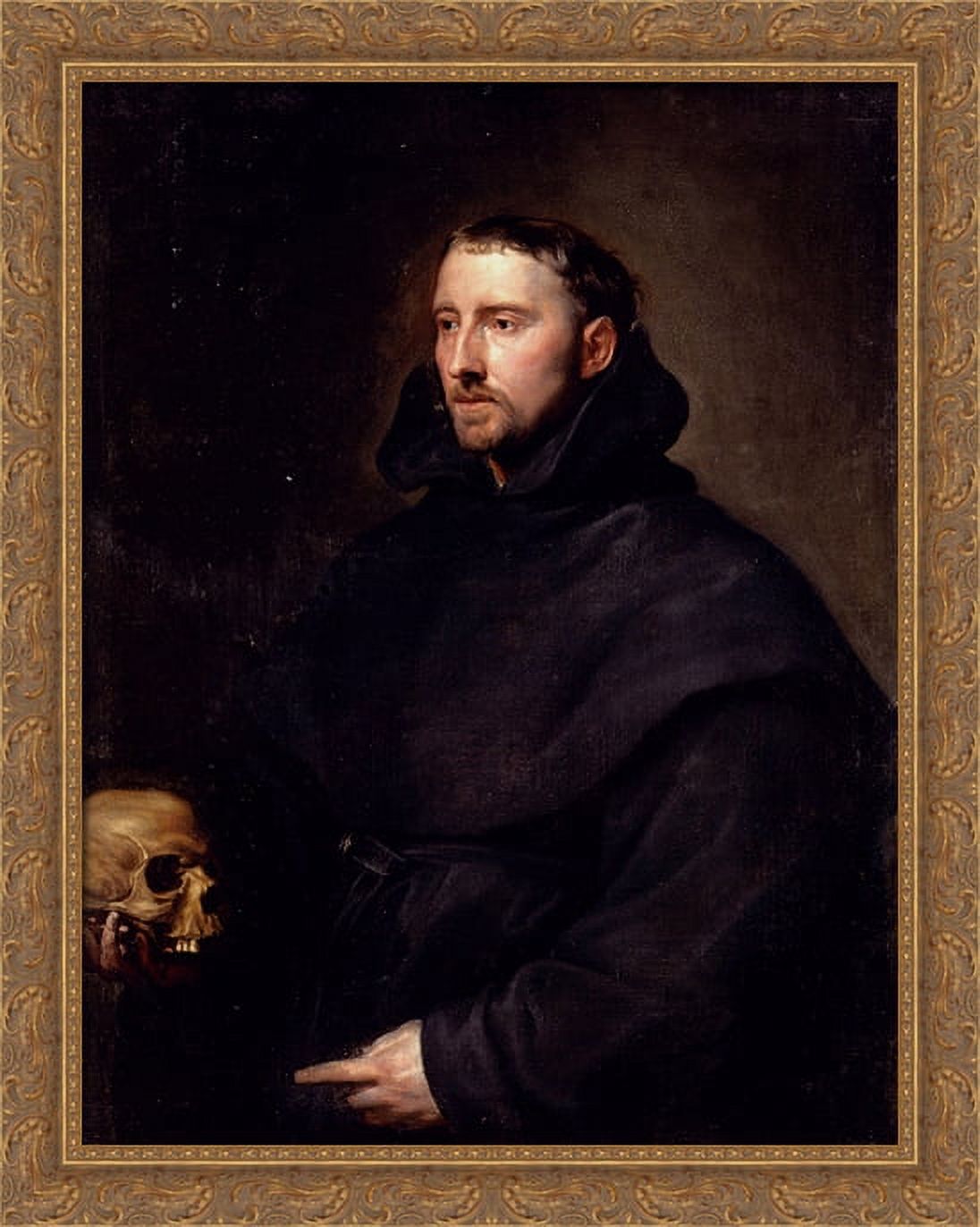 Portrait Of A Monk Of The Benedictine Order, Holding A Skull 28x36 ...