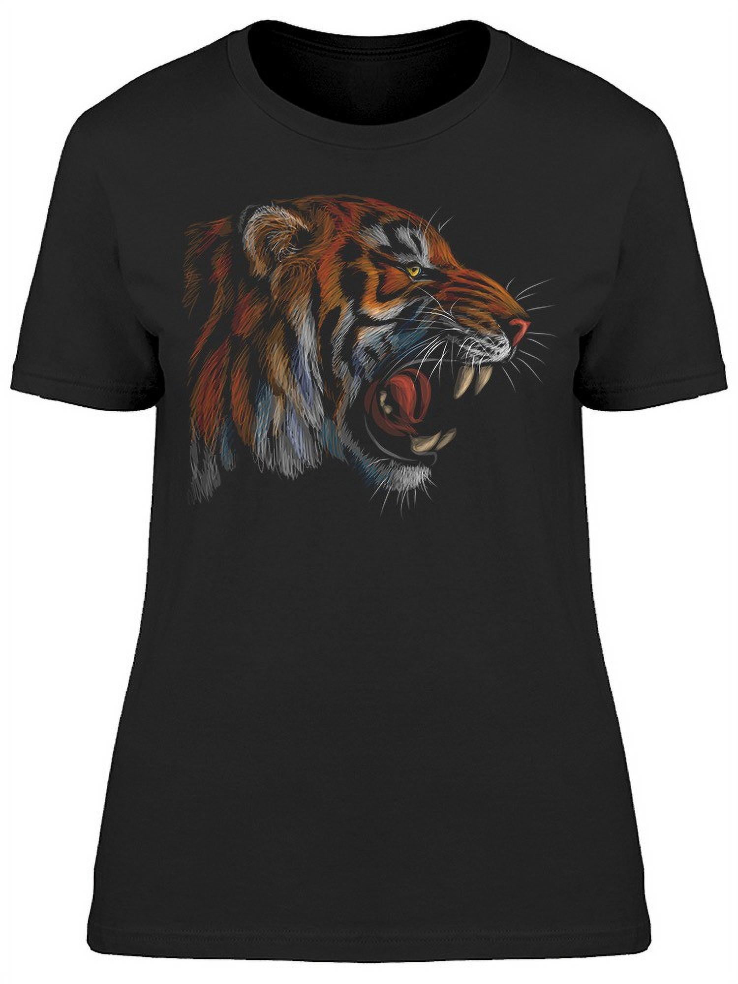 Portrait Of A Roaring Tiger T-Shirt Women -Image by Shutterstock ...