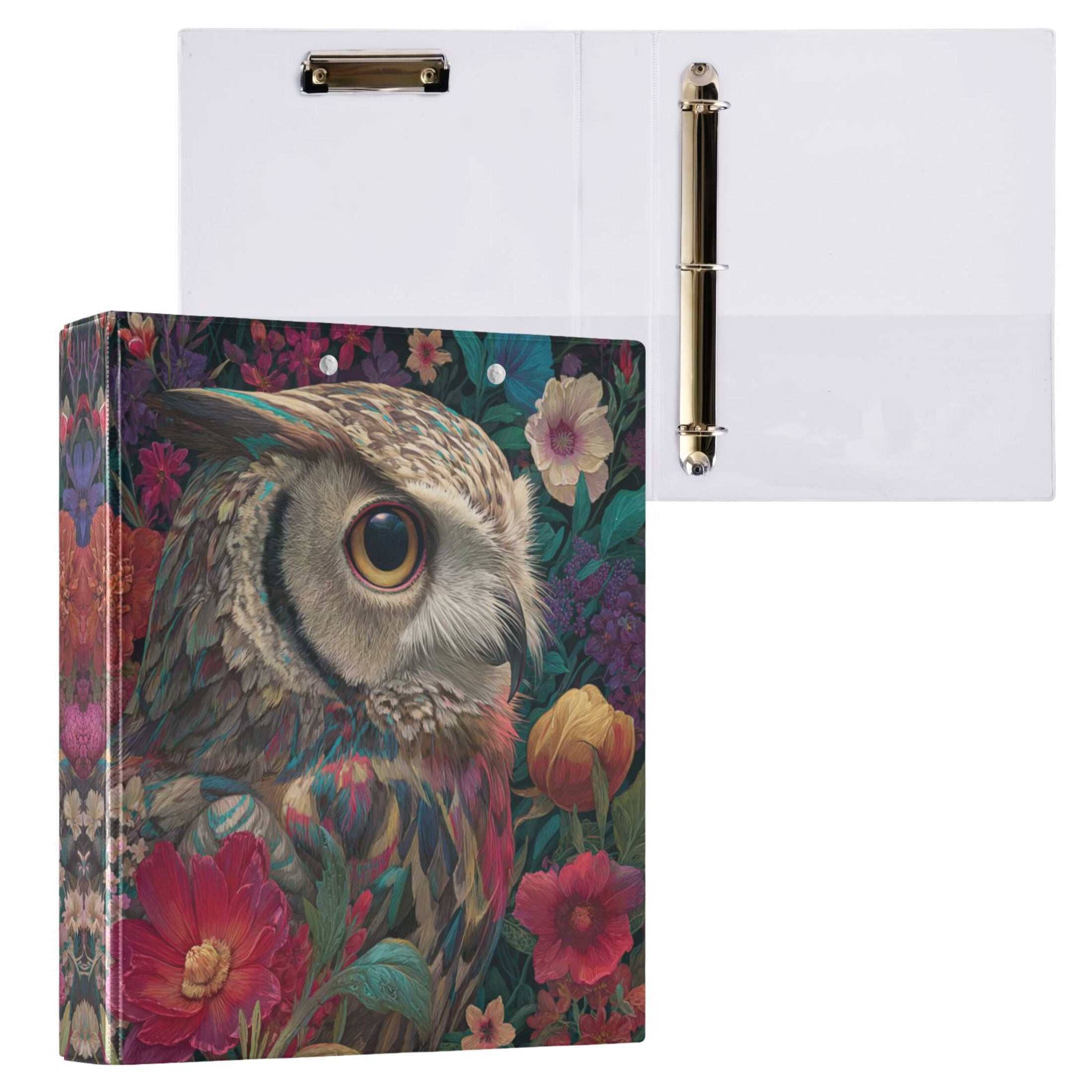 Portrait Of An Owl 3 Ring Hardcover Binders 1.5in Round Rings for ...