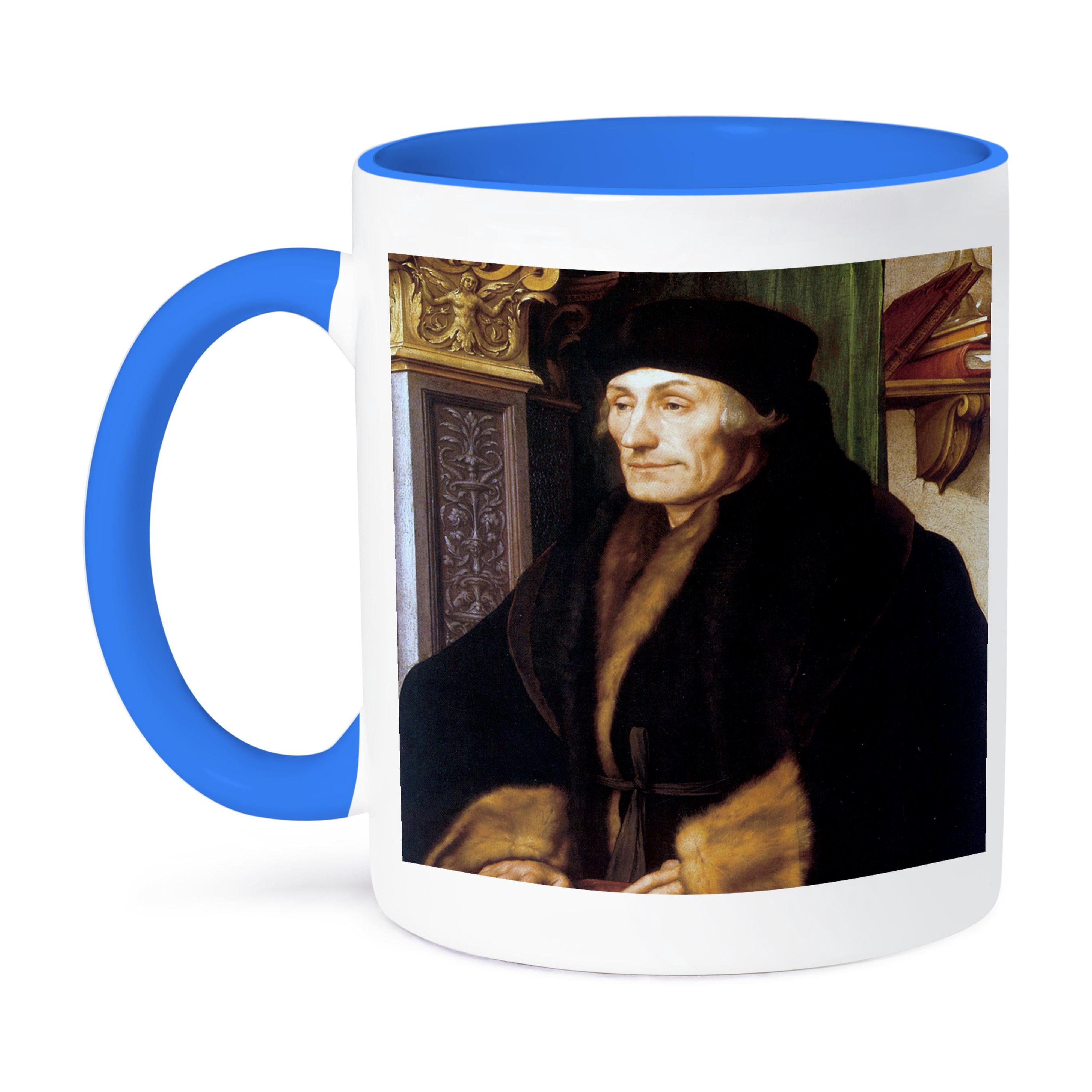 Portrait Of Erasmus Of Rotterdam By Hans Holbein The Younger, 15oz Two ...