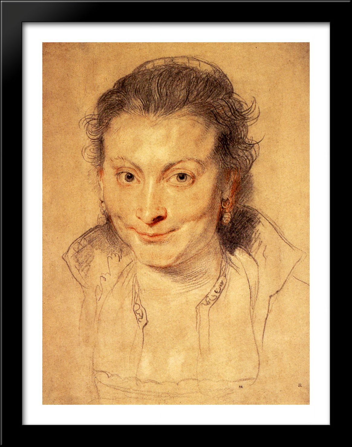 Portrait Of Isabella Brant 28x36 Large Black Wood Framed Print Art by ...