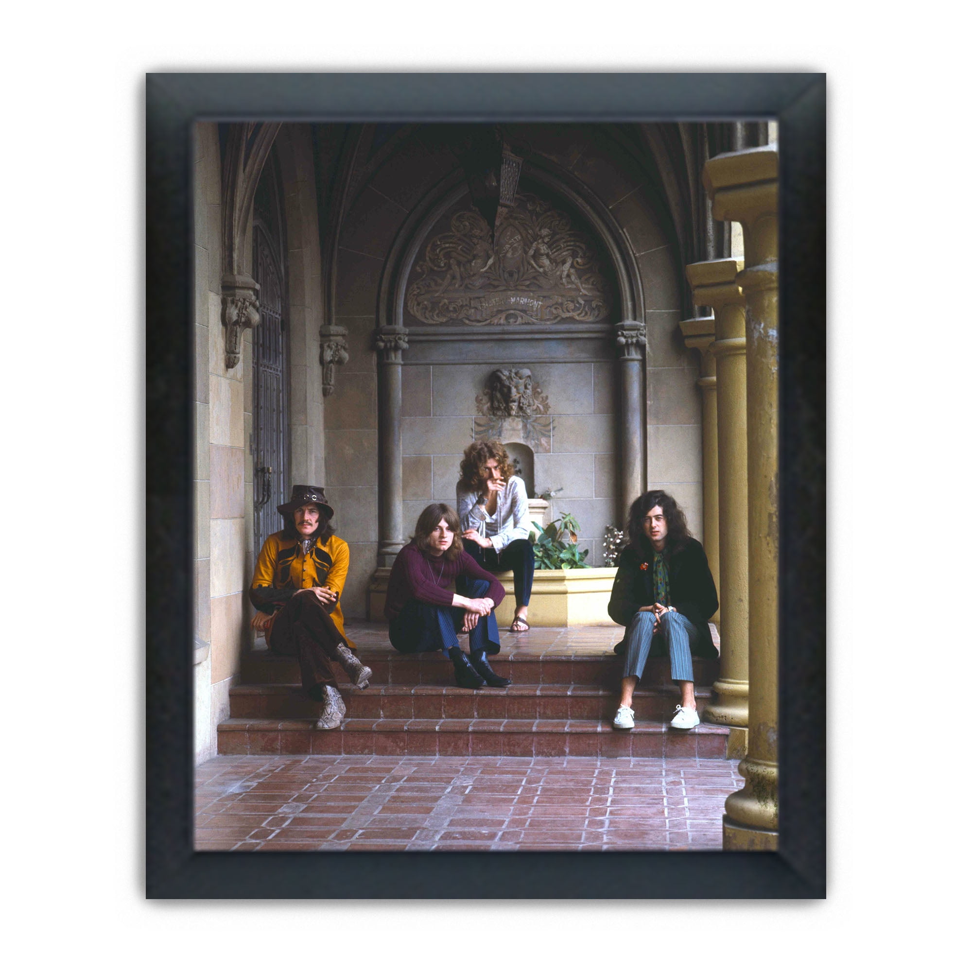 Portrait Of Led Zeppelin Sitting At Chateau Marmont, 11X14 Framed Photo ...
