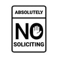 Portrait Round Absolutely No Soliciting Sign (White) - Small - Walmart.com