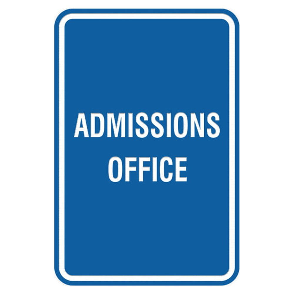 Portrait Round Admissions Office Sign (Blue) - Small 4" x 6" - Walmart.com