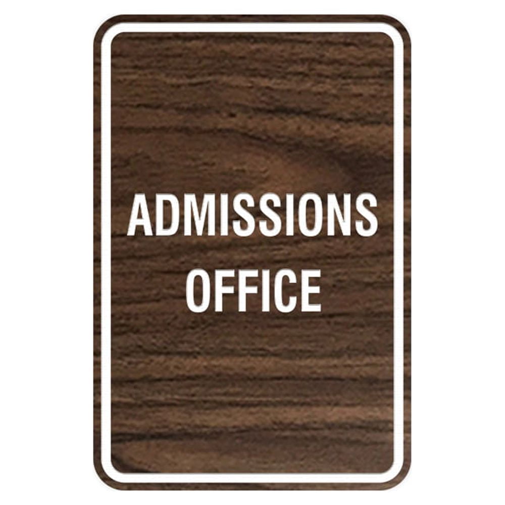 Portrait Round Admissions Office Sign (Walnut) - Large 6" x 8 ...