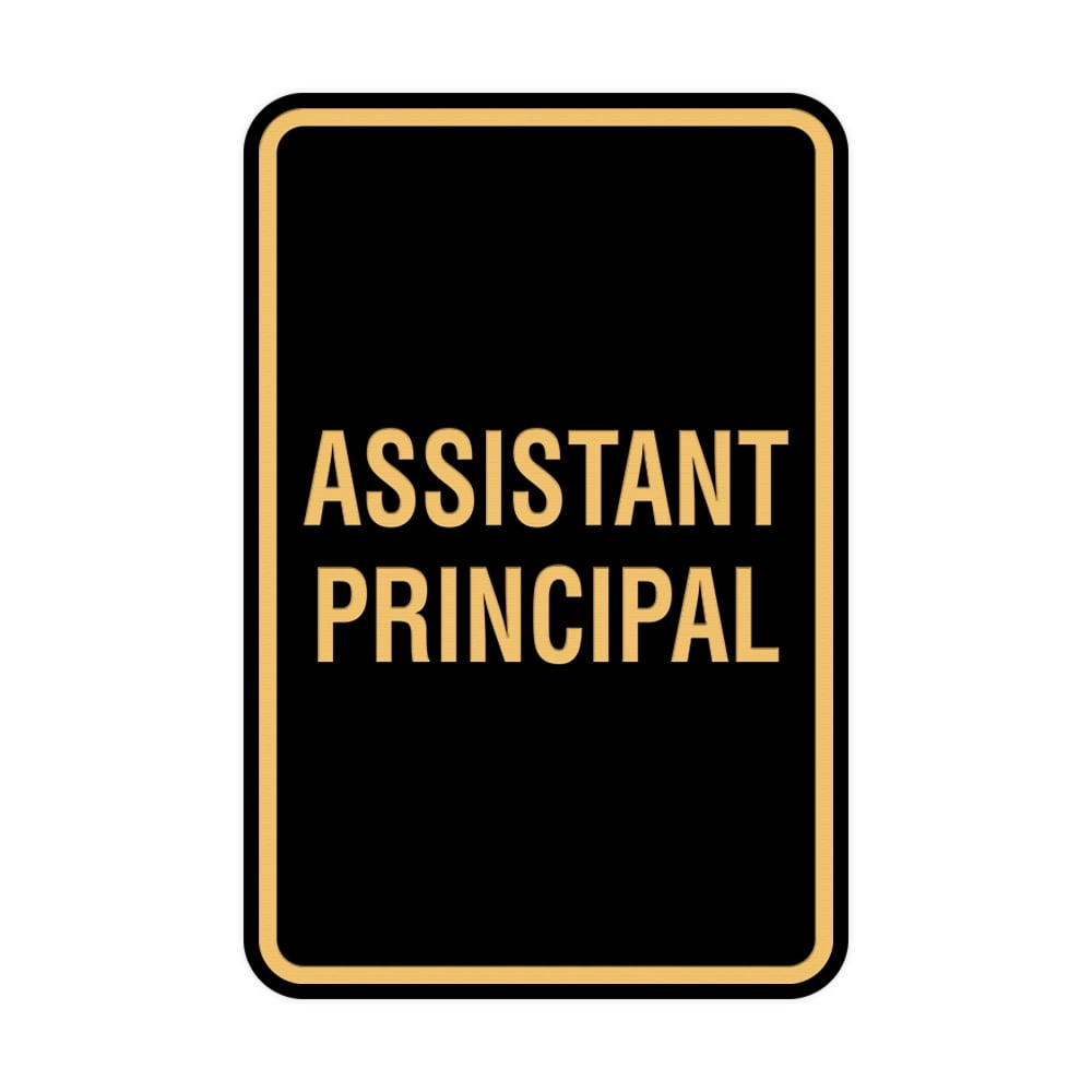 Portrait Round Assistant Principal Sign (Black Gold) - Large 6" x 8 ...