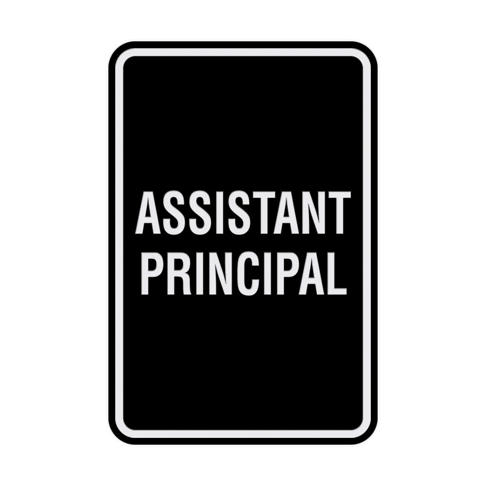 Portrait Round Assistant Principal Sign (Black / Silver) - Small 4" x 6 ...