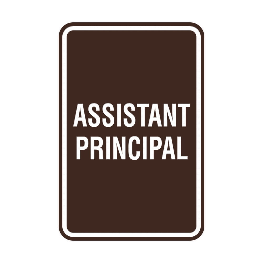 Portrait Round Assistant Principal Sign (Dark Brown) - Large 6" x 8 ...