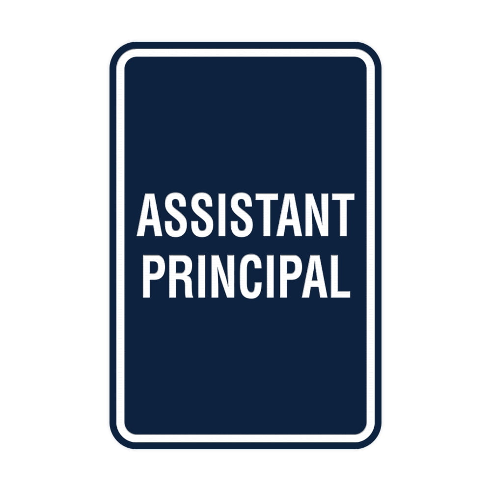 Portrait Round Assistant Principal Sign (Navy Blue / White) - Large 6 ...