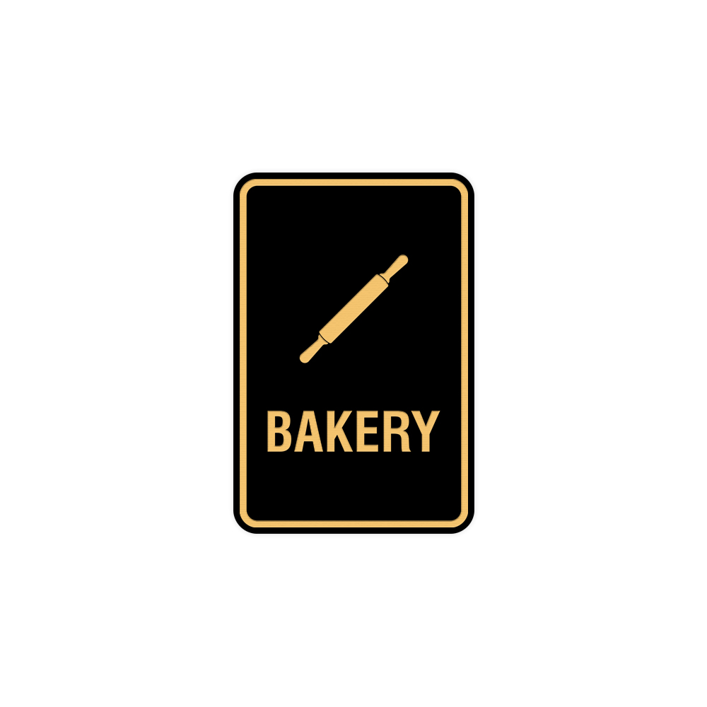 Portrait Round Bakery Sign (Black Gold) - Large 6" x 8" - Walmart.com
