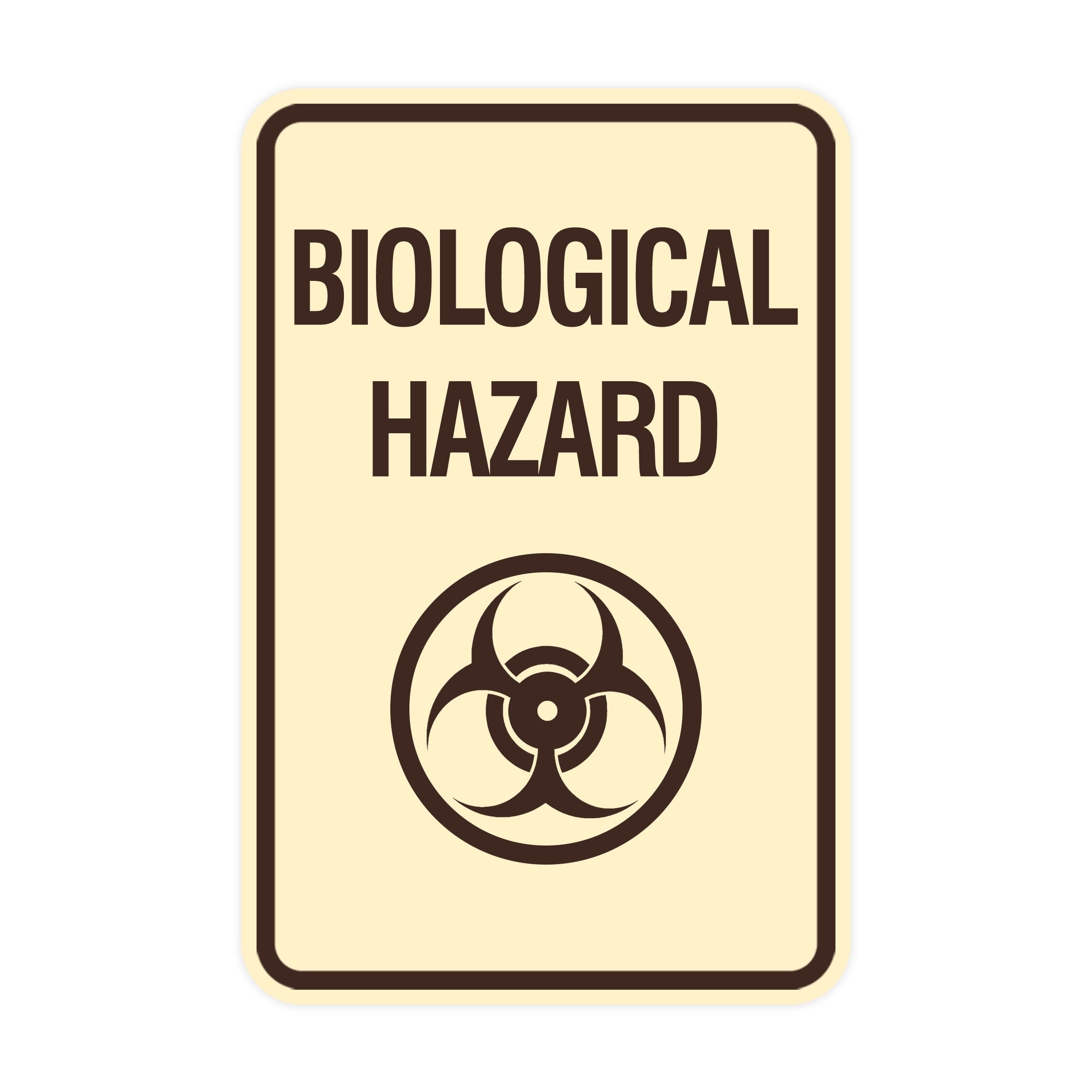 Portrait Round Biological Hazard Sign (Ivory/Dark Brown) - Large ...
