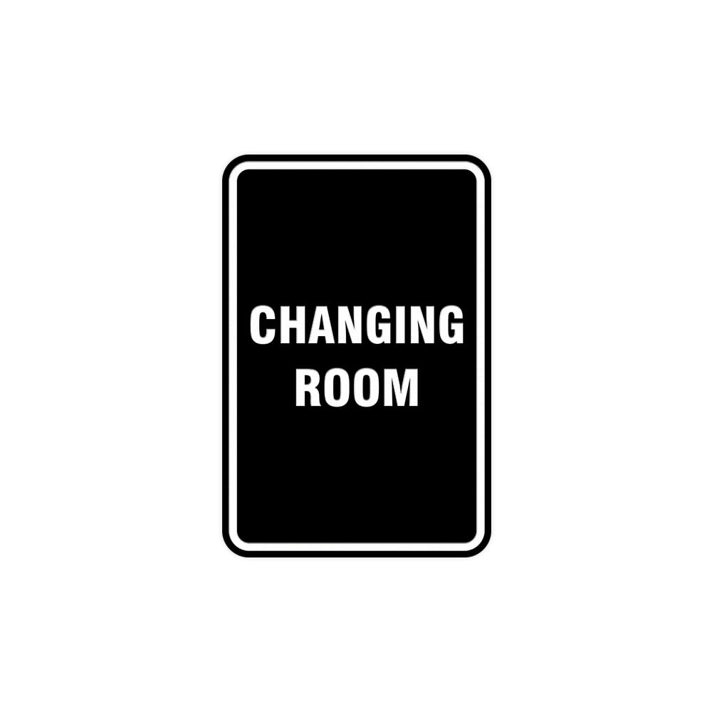 Portrait Round Changing Room Sign (Black) - Large 6" x 8" - Walmart.com