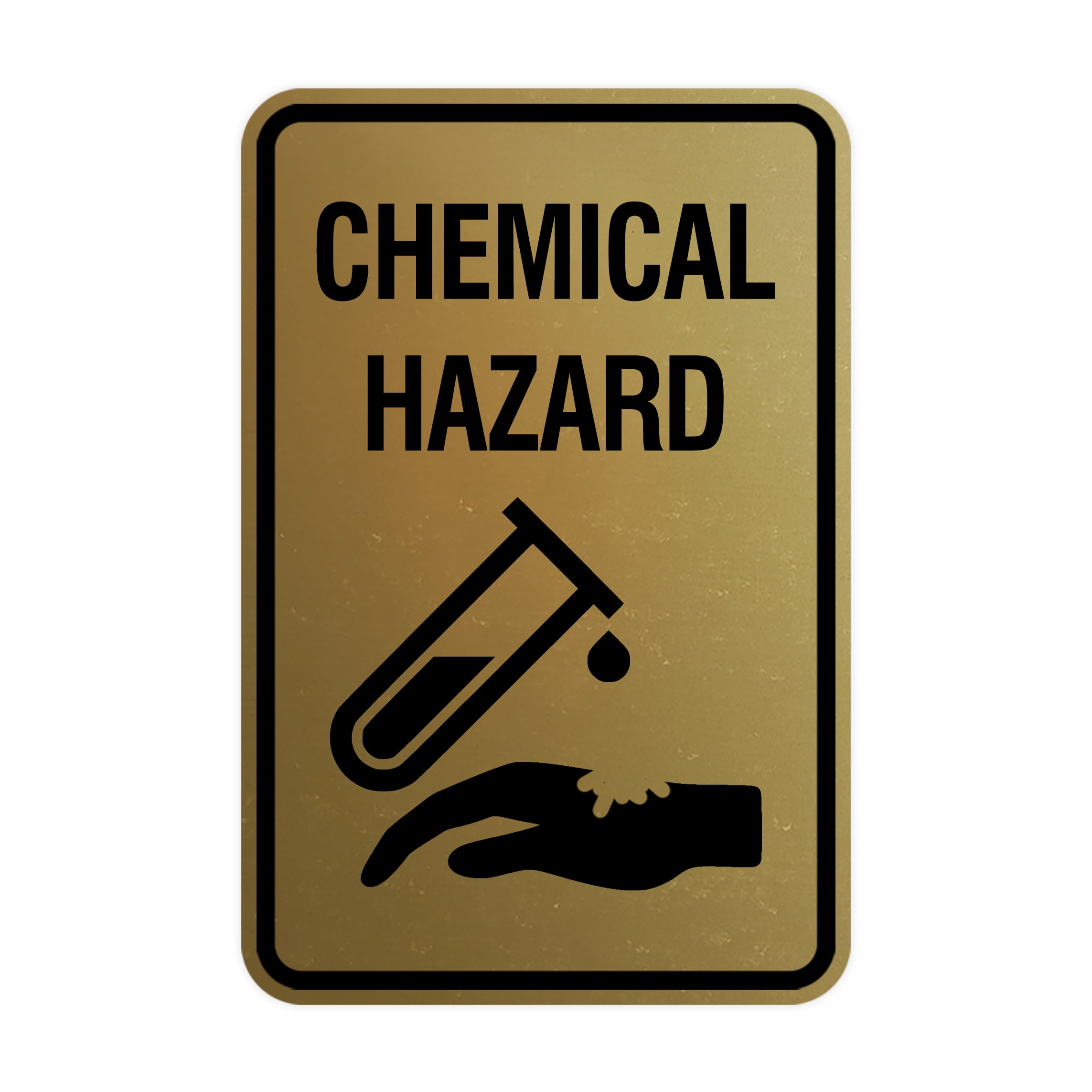 Portrait Round Chemical Hazard Sign (Brushed Gold) - Large - Walmart.com