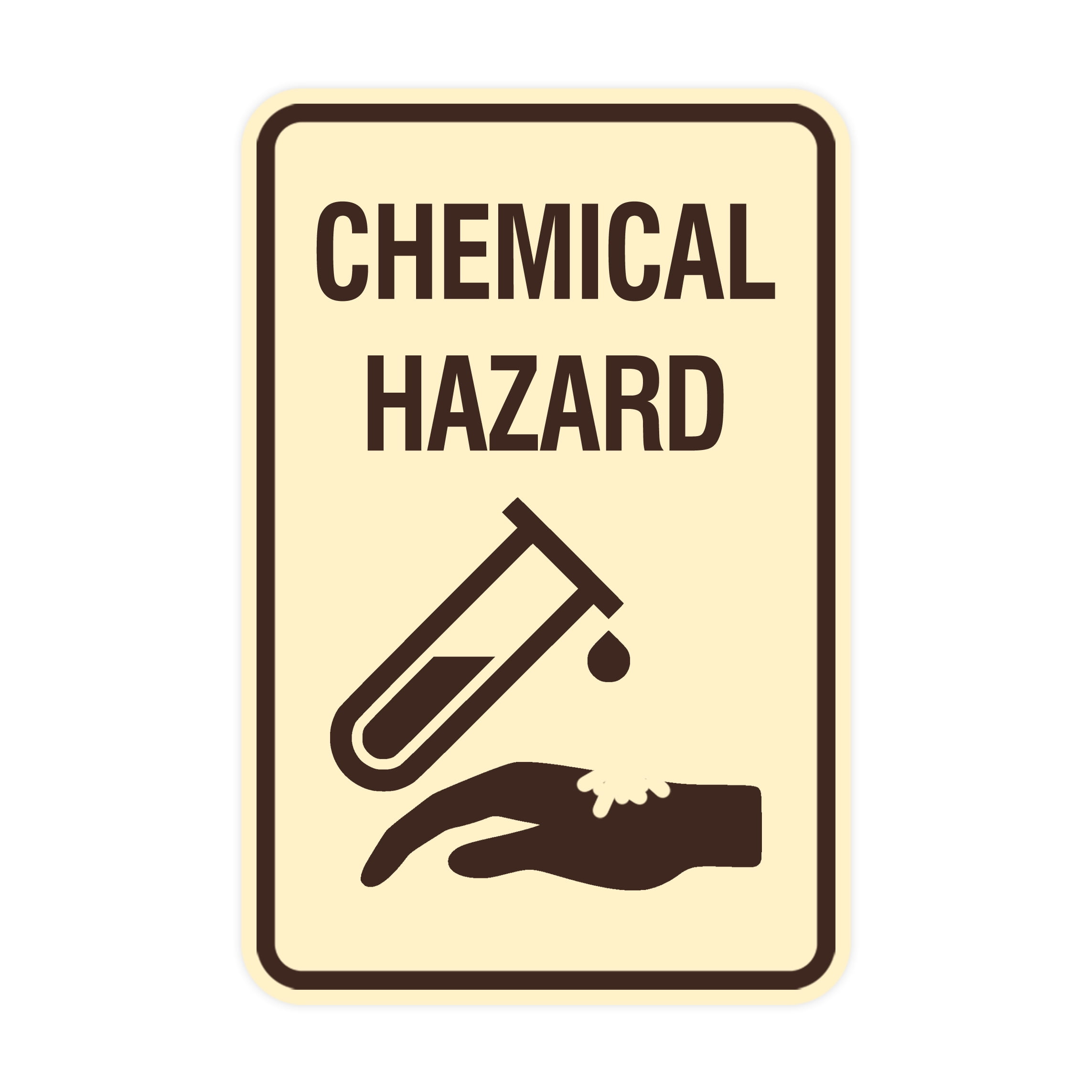 Portrait Round Chemical Hazard Sign (Ivory/Dark Brown) - Large ...