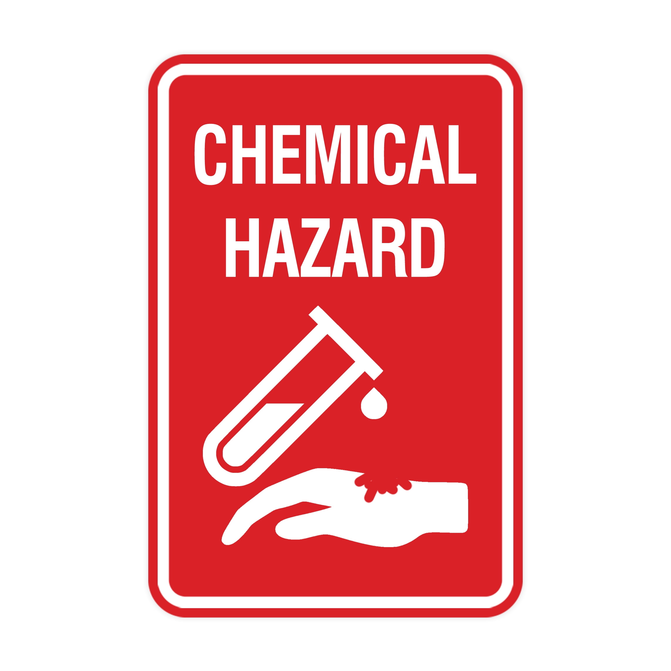 Portrait Round Chemical Hazard Sign (Red) - Small - Walmart.com