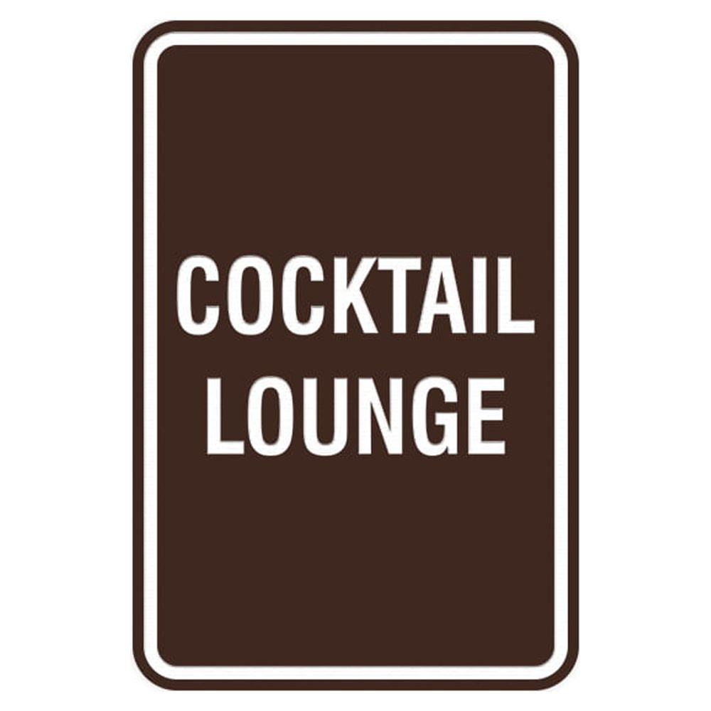 Portrait Round Cocktail Lounge Sign (Dark Brown) - Large 6" x 8 ...