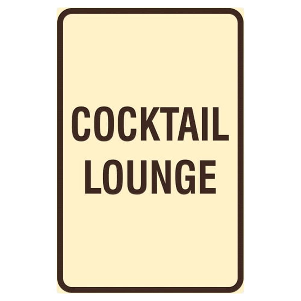 Portrait Round Cocktail Lounge Sign (Ivory/Dark Brown) - Large 6" x 8 ...