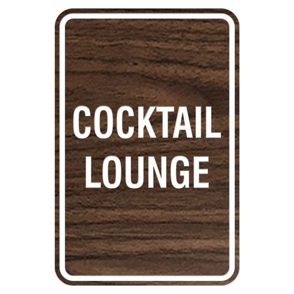 Portrait Round Cocktail Lounge Sign (Walnut) - Large 6" x 8" - Walmart.com