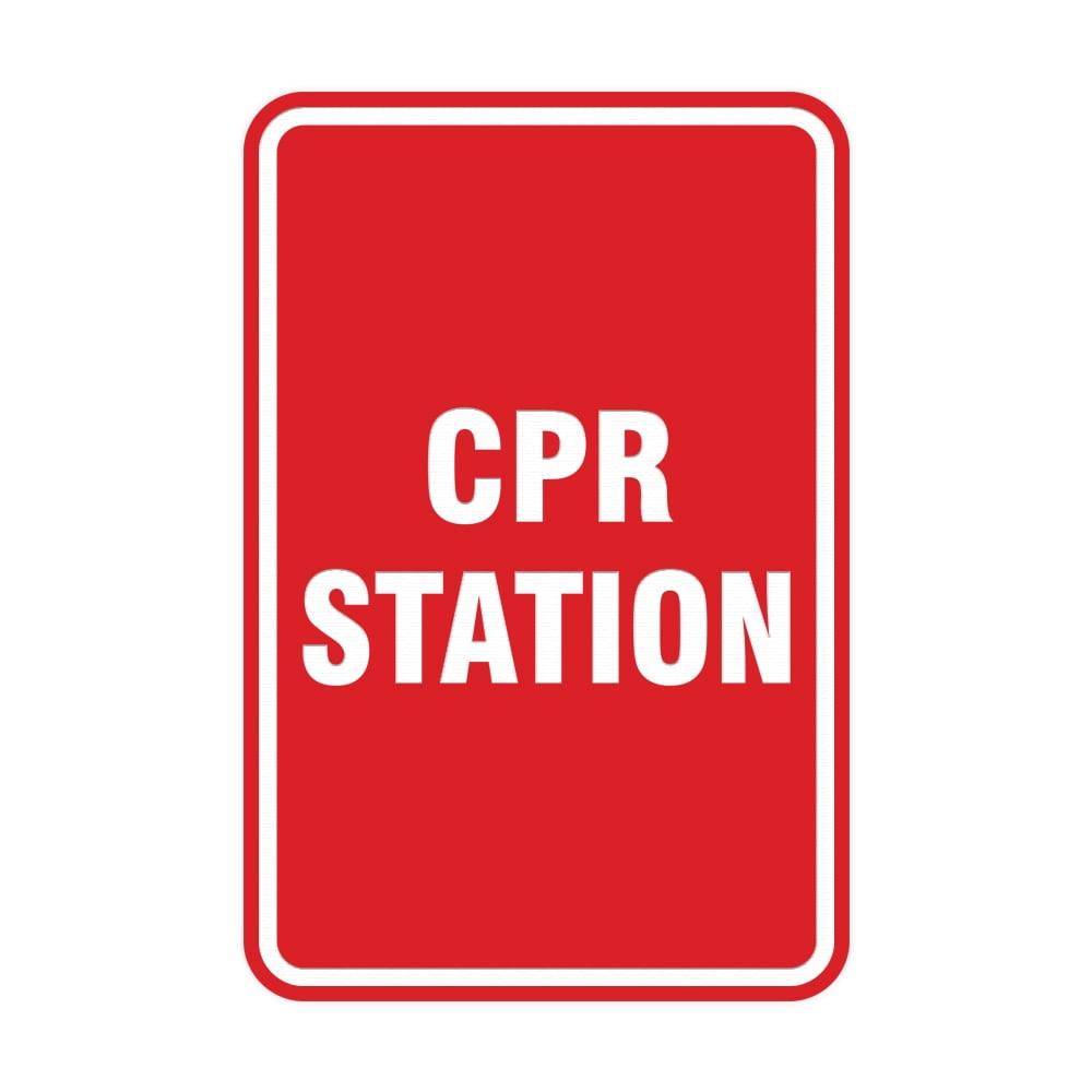 Portrait Round Cpr Station Sign (Red) - Large 6" x 8" - Walmart.com
