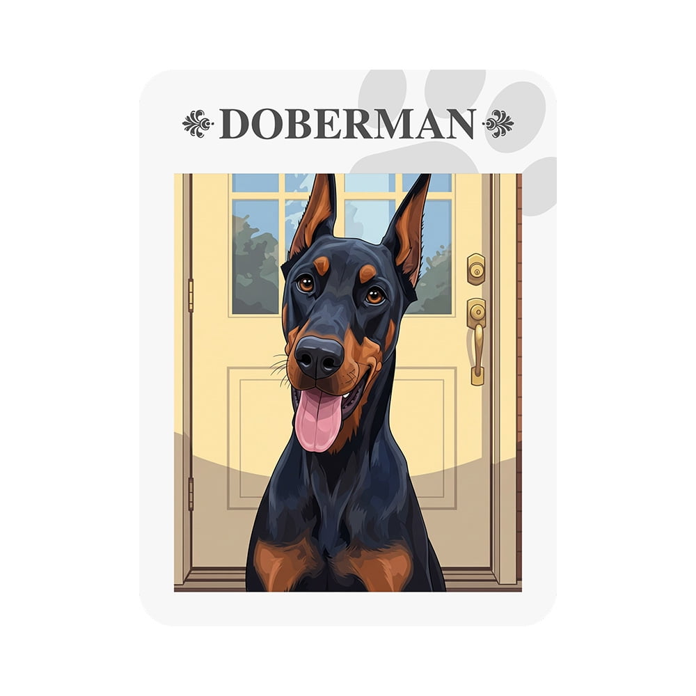 Portrait Round Doberman Wall or Door Sign | Classic Style Dog Breed ...