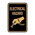 Portrait Round Electrical Hazard Sign (Black /Gold) - Small - Walmart.com