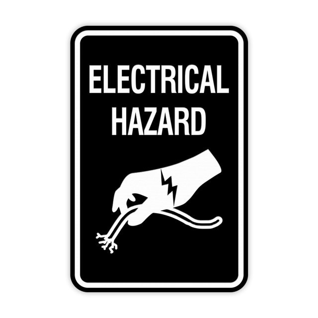 Portrait Round Electrical Hazard Sign (Black) - Small - Walmart.com