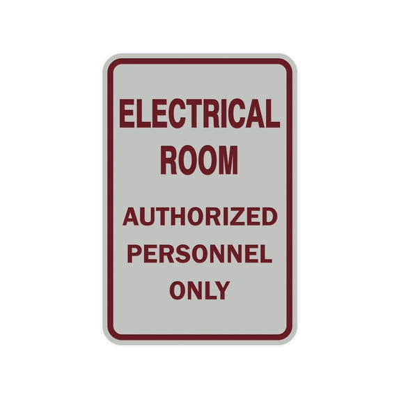 Portrait Round Electrical Room Authorized Personnel Only Sign (Light ...