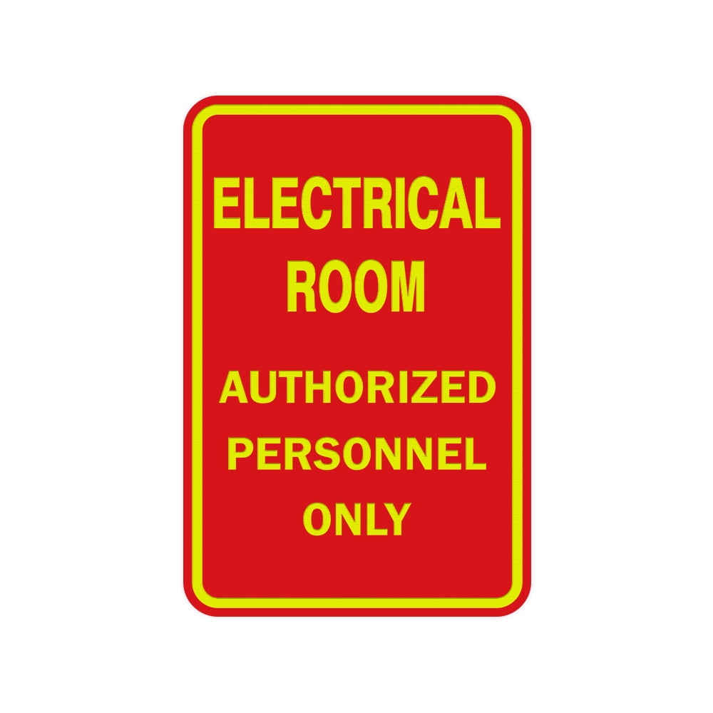 Portrait Round Electrical Room Authorized Personnel Only Sign (Red ...