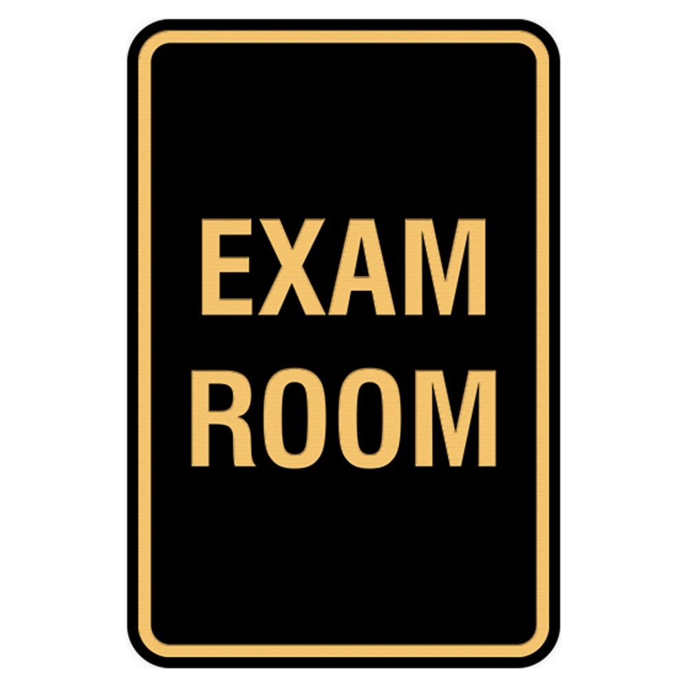 Portrait Round Exam Room Sign (Black Gold) - Large 6" x 8" - Walmart.com