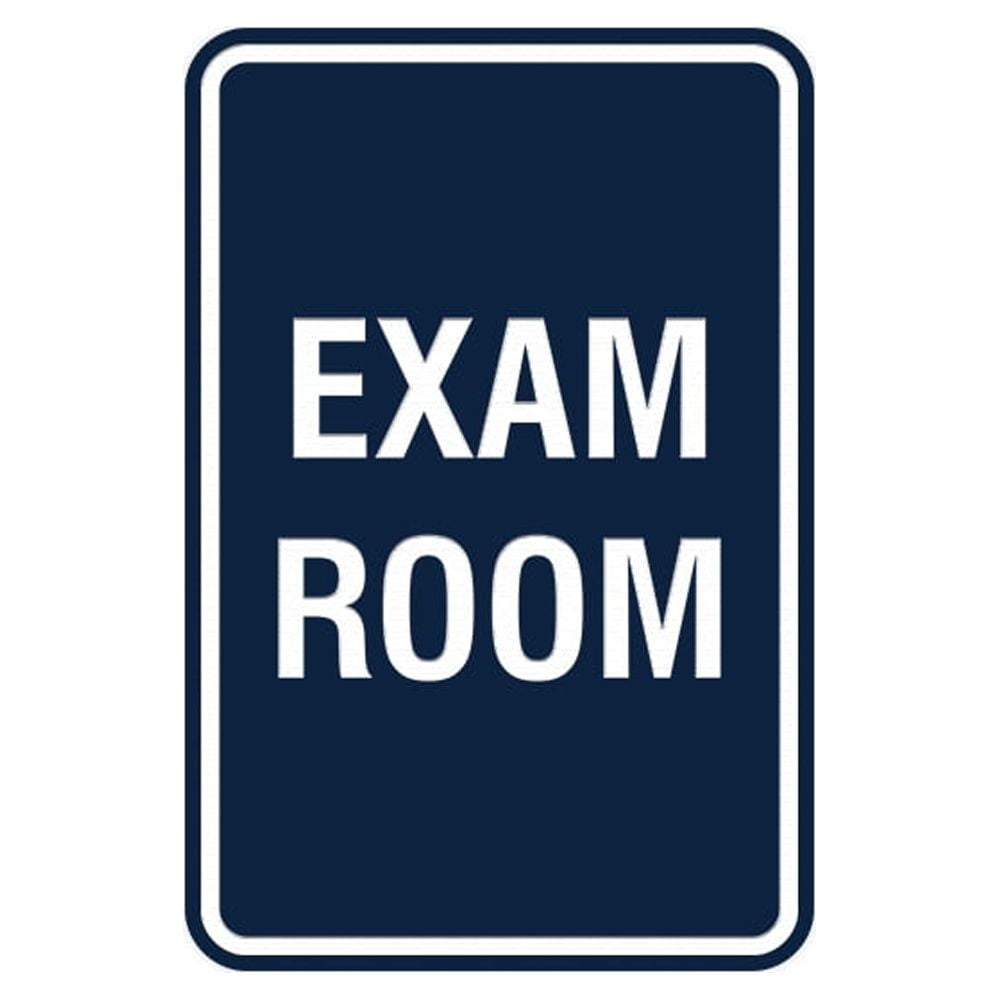 Portrait Round Exam Room Sign (Navy Blue / White) - Large 6" x 8 ...