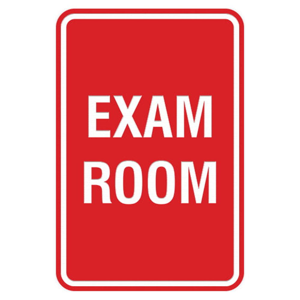 Portrait Round Exam Room Sign (Red) - Small 4" x 6" - Walmart.com