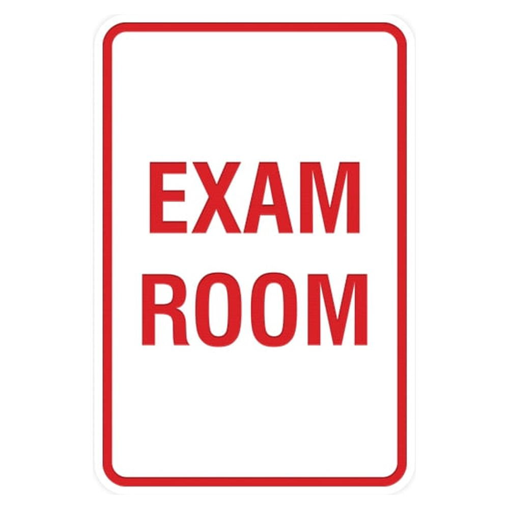 Portrait Round Exam Room Sign (White/Red) - Small 4" x 6" - Walmart.com