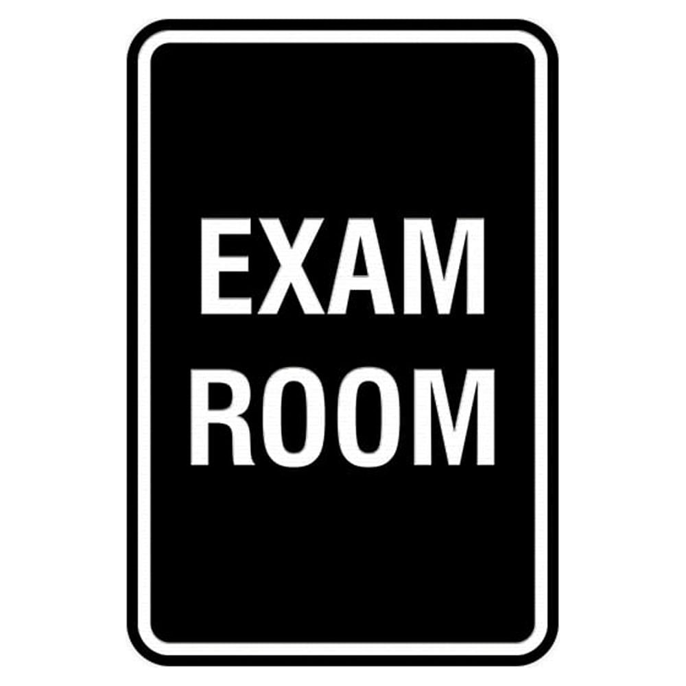 Portrait Round Exam Room Sign With Adhesive Tape (Black) Large 6" x 8 ...