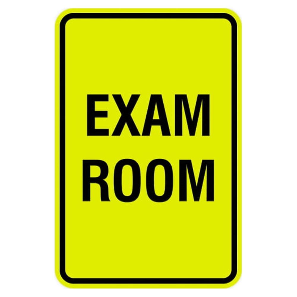 Portrait Round Exam Room Sign (Yellow / Black) - Large 6" x 8 ...