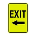 Portrait Round Exit Left Arrow Sign (Yellow / Black) - Large 6" x 8 ...