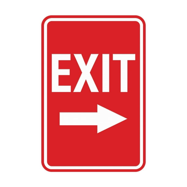 Portrait Round Exit Right Arrow Sign (Red) - Medium 5" x 7" - Walmart ...