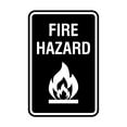 Portrait Round Fire Hazard Sign (Black) - Large - Walmart.com