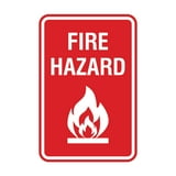 Portrait Round Fire Hazard Sign (Red) - Small - Walmart.com